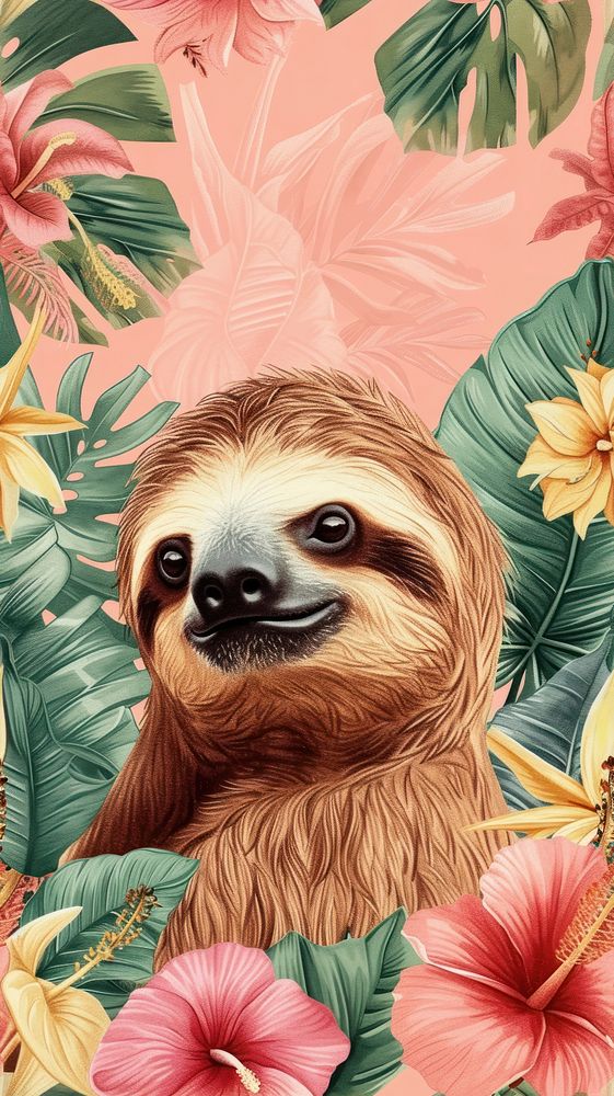 Realistic vintage drawing sloth animal | Free Photo Illustration - rawpixel