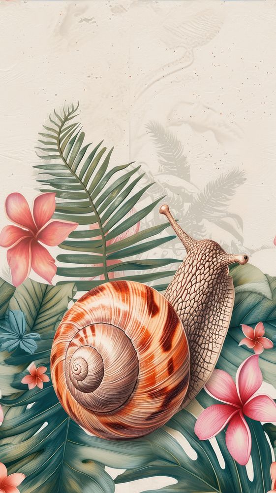 Realistic vintage drawing snail invertebrate | Premium Photo ...