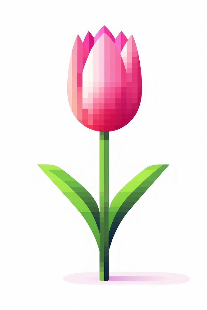 Tulip pixel blossom flower plant. | Free Photo Illustration - rawpixel