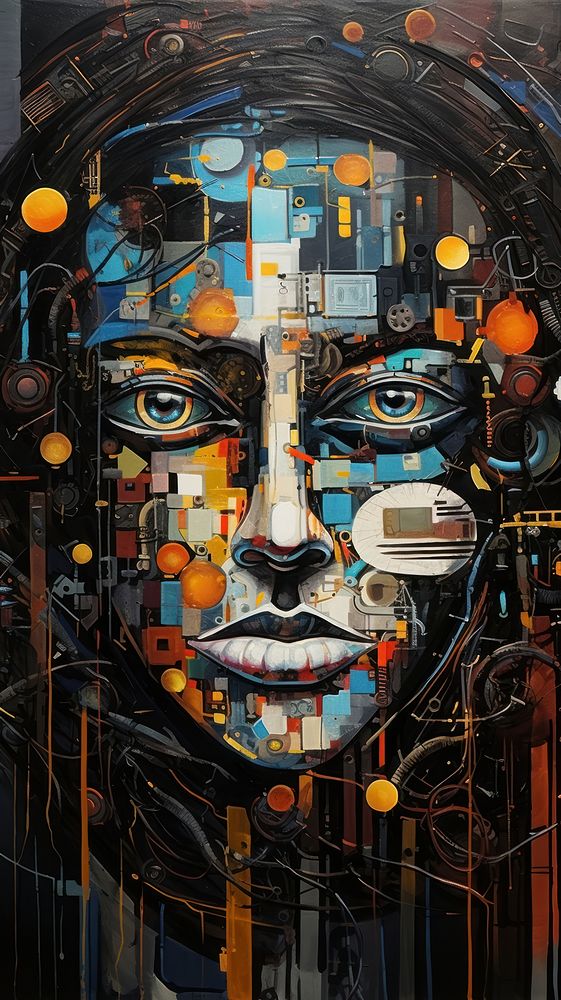 Technology painting art representation. | Premium Photo Illustration ...