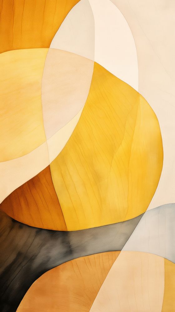 Yellow wave abstract painting shape. | Free Photo Illustration - rawpixel