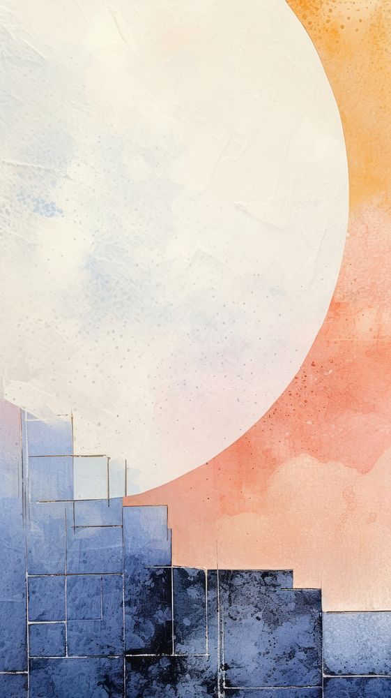 Full moon abstract painting shape. | Free Photo Illustration - rawpixel
