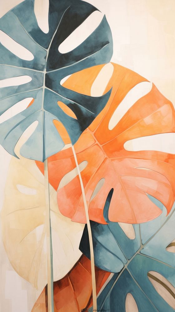 Monstera painting plant leaf. | Free Photo Illustration - rawpixel