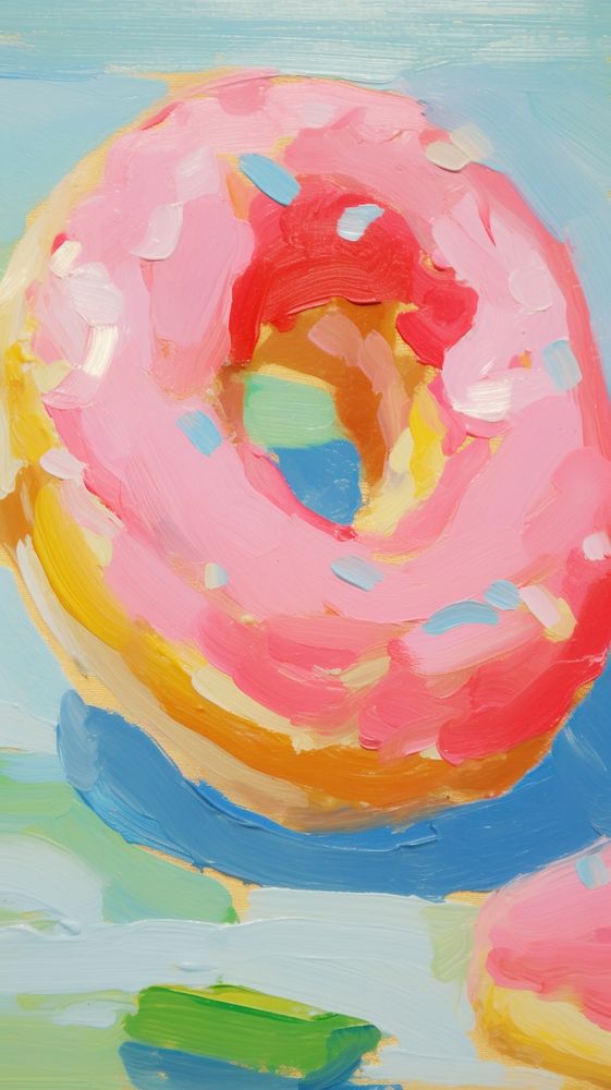 Pink donut backgrounds abstract painting. | Premium Photo Illustration ...