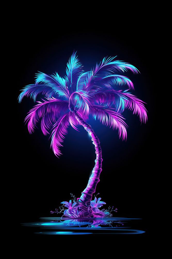 Neon coconut tree outdoors nature | Premium Photo Illustration - rawpixel