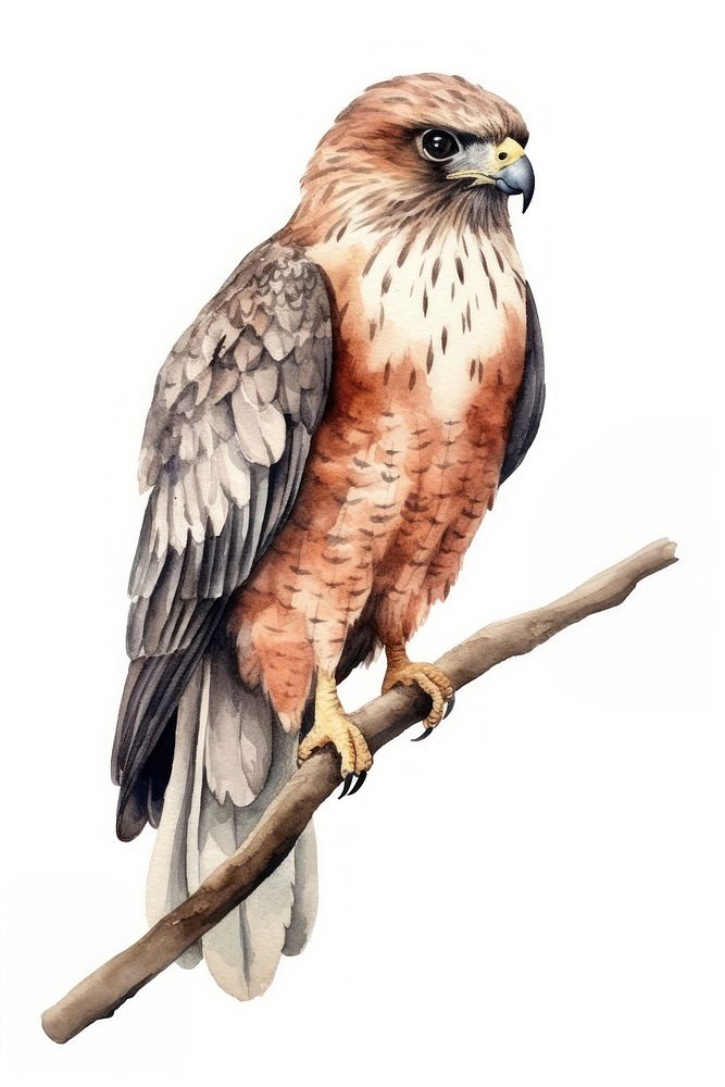 Cute watercolor illustration hawk buzzard | Premium Photo Illustration ...