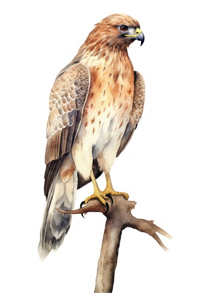Cute watercolor illustration hawk buzzard | Premium Photo Illustration ...