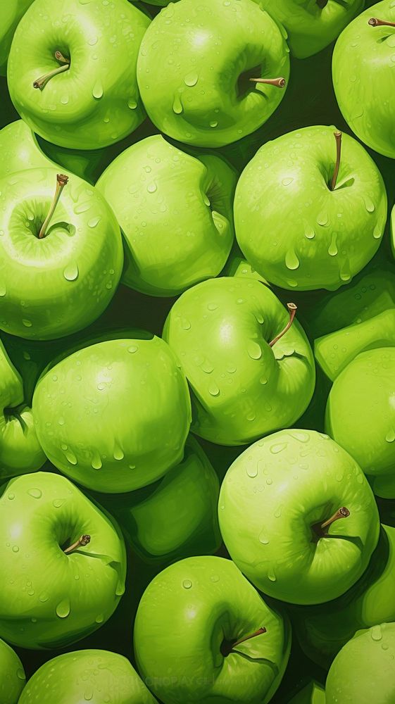Beautiful green apple wallpaper fruit | Premium Photo Illustration ...