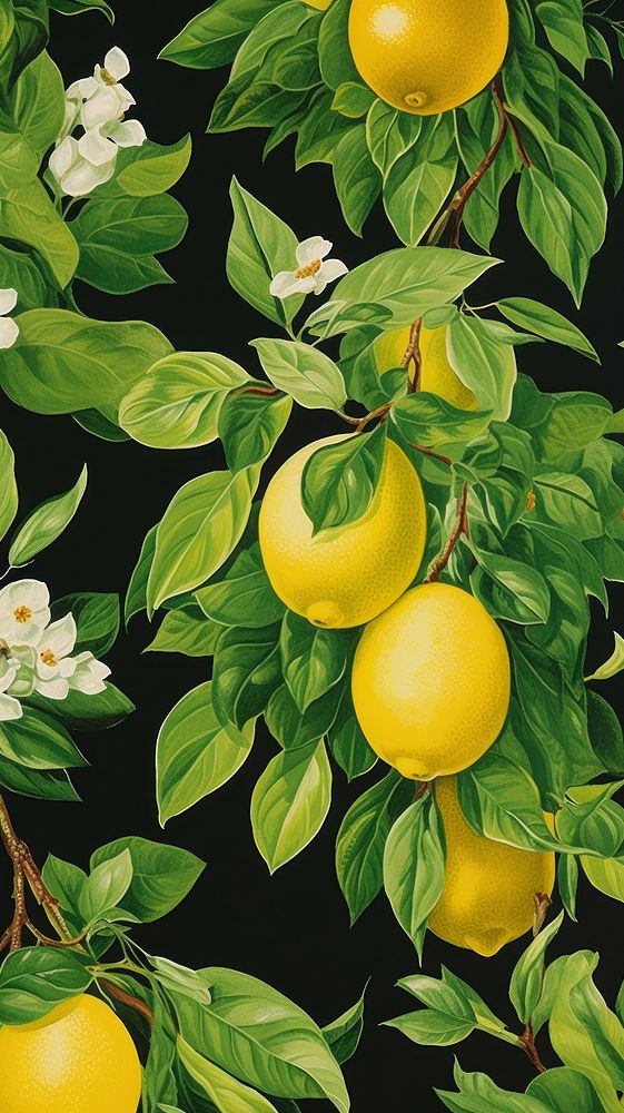 Beautiful lemons wallpaper plant fruit | Premium Photo Illustration ...