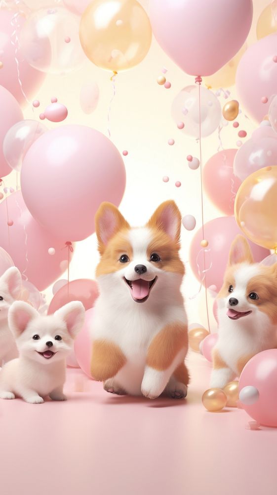 Corgi balloon mammal animal. | Premium Photo Illustration - rawpixel