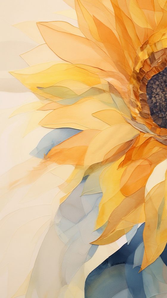 Sunflower abstract painting plant. | Free Photo Illustration - rawpixel