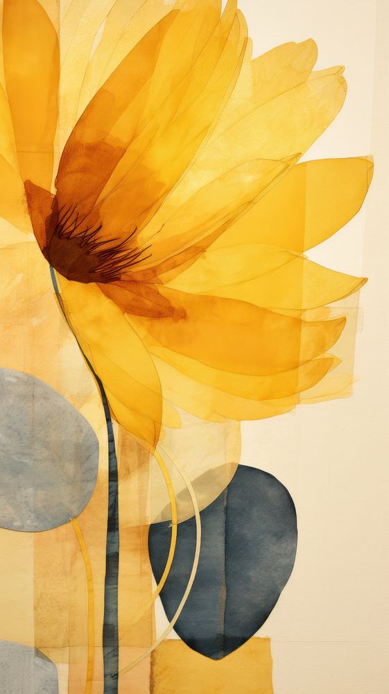 Sunflower abstract painting petal. | Free Photo Illustration - rawpixel