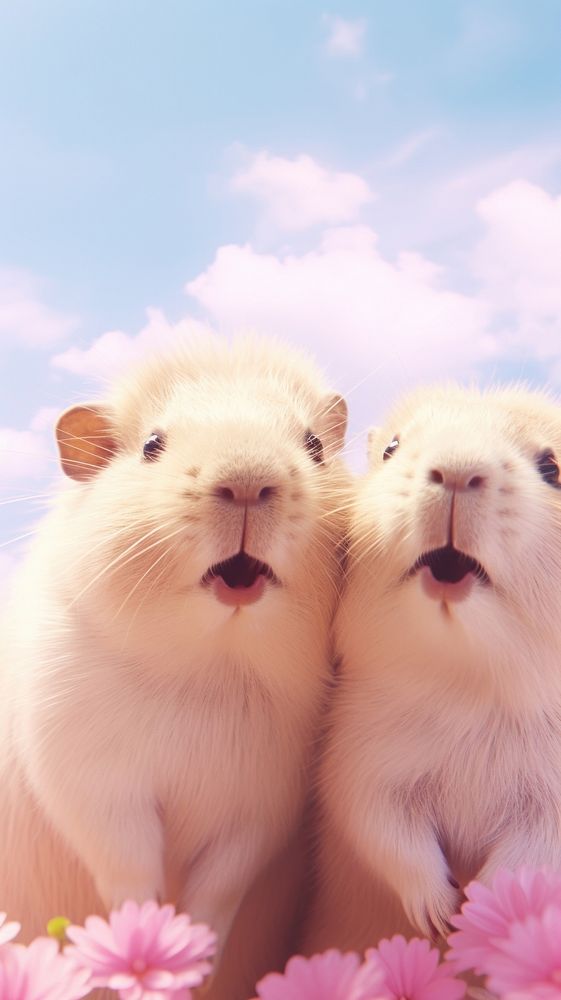 Fluffy pastel capybara outdoors mammal | Free Photo Illustration - rawpixel