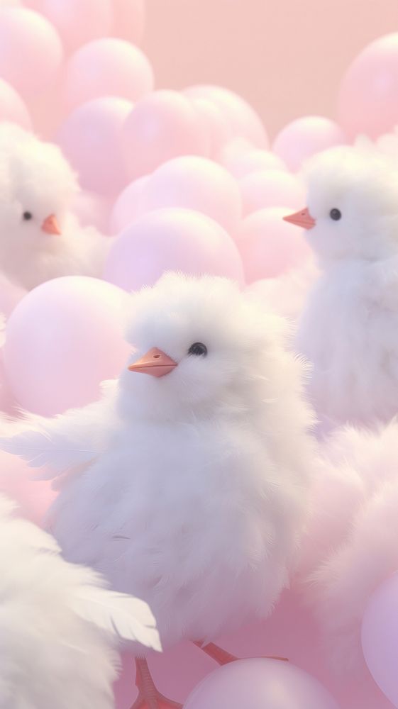 Fluffy pastel chicken animal nature | Free Photo Illustration - rawpixel