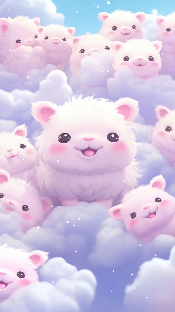 Fluffy pastel boar cartoon mammal | Free Photo Illustration - rawpixel