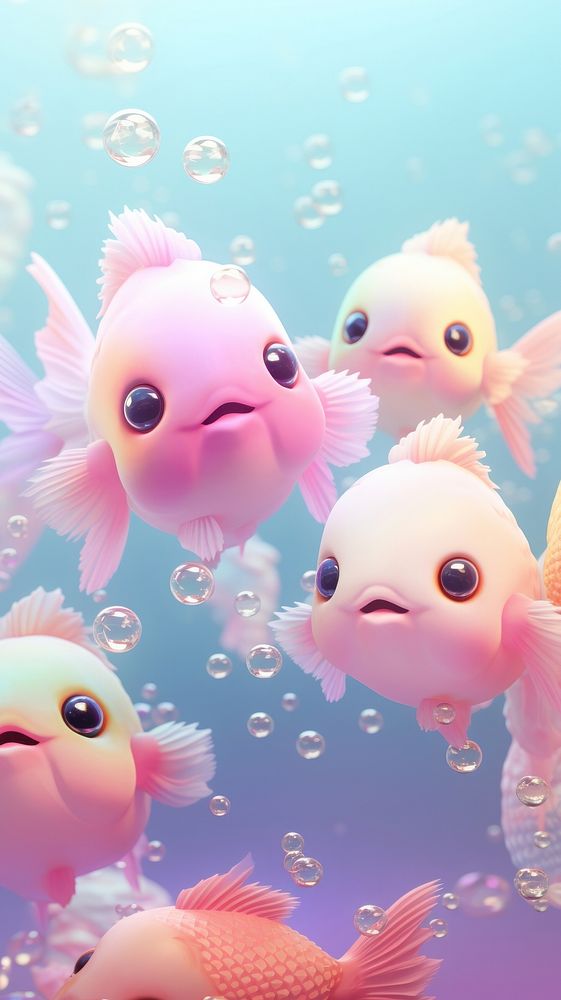 Fluffy pastel Fish fish cartoon | Free Photo Illustration - rawpixel