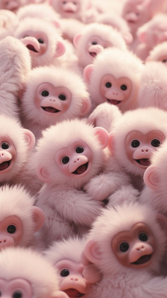 Fluffy pastel Monkey monkey wildlife | Free Photo Illustration - rawpixel