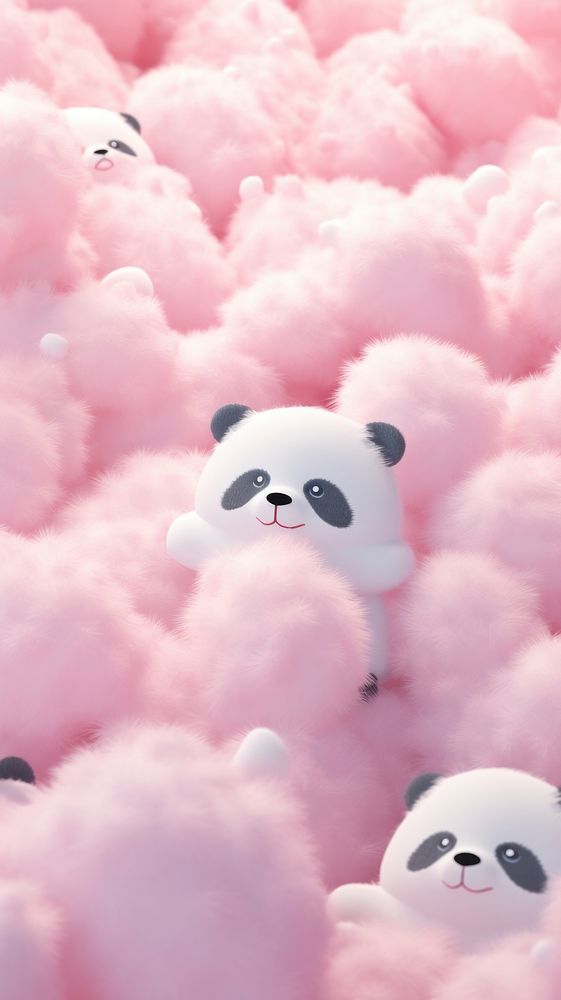 Fluffy pastel panda wildlife animal | Free Photo Illustration - rawpixel