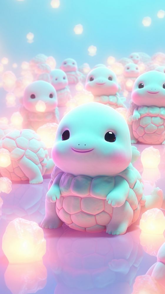 Fluffy pastel turtle cartoon nature | Free Photo Illustration - rawpixel