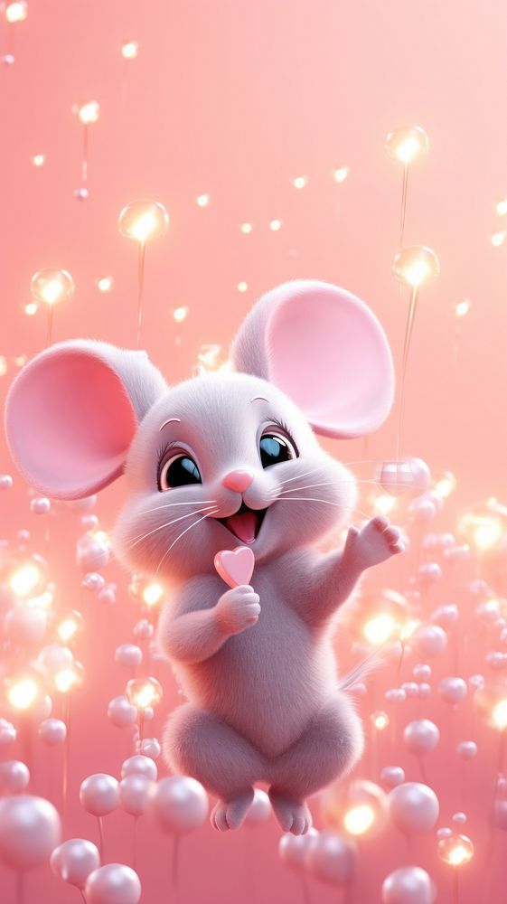 Cute Mouse dreamy wallpaper cartoon | Premium Photo Illustration - rawpixel