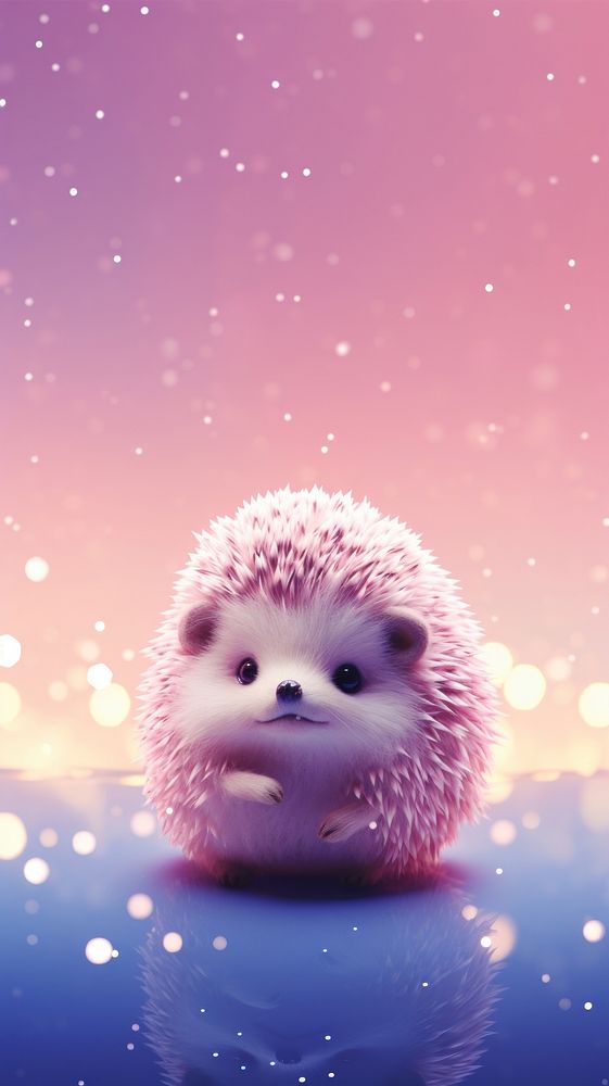 Cute Hedgehog dreamy wallpaper hedgehog | Premium Photo Illustration ...