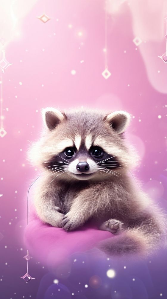 Cute Racoon dreamy wallpaper animal | Premium Photo Illustration - rawpixel