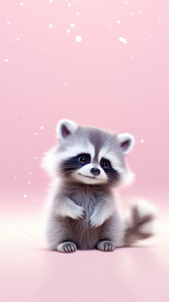 Cute Racoon dreamy wallpaper animal | Free Photo Illustration - rawpixel