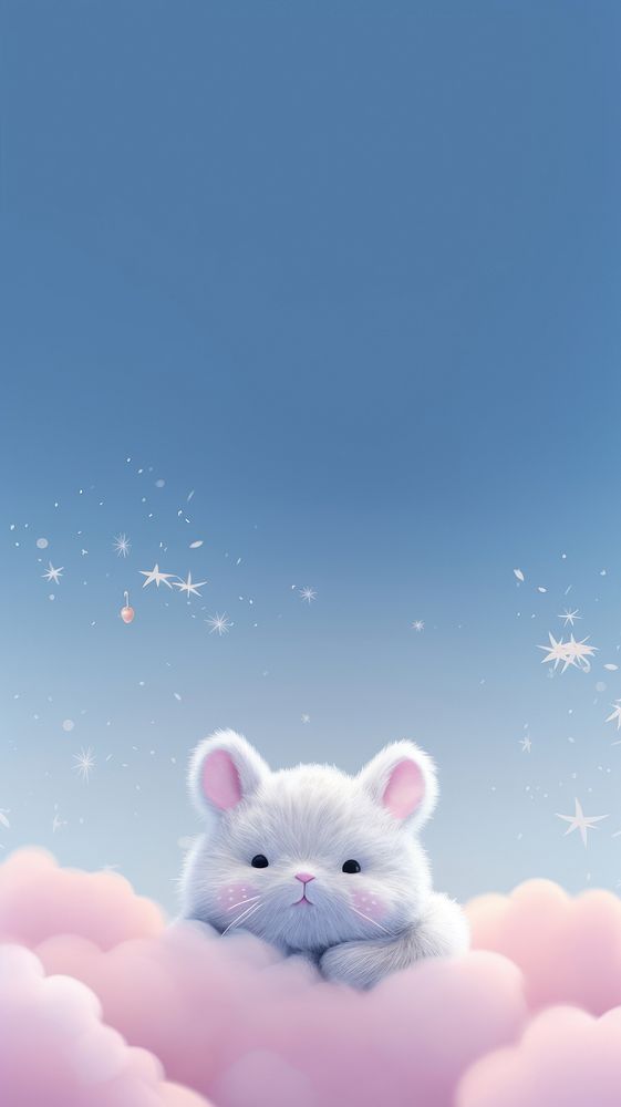 Cute Rabbit dreamy wallpaper animal | Free Photo Illustration - rawpixel