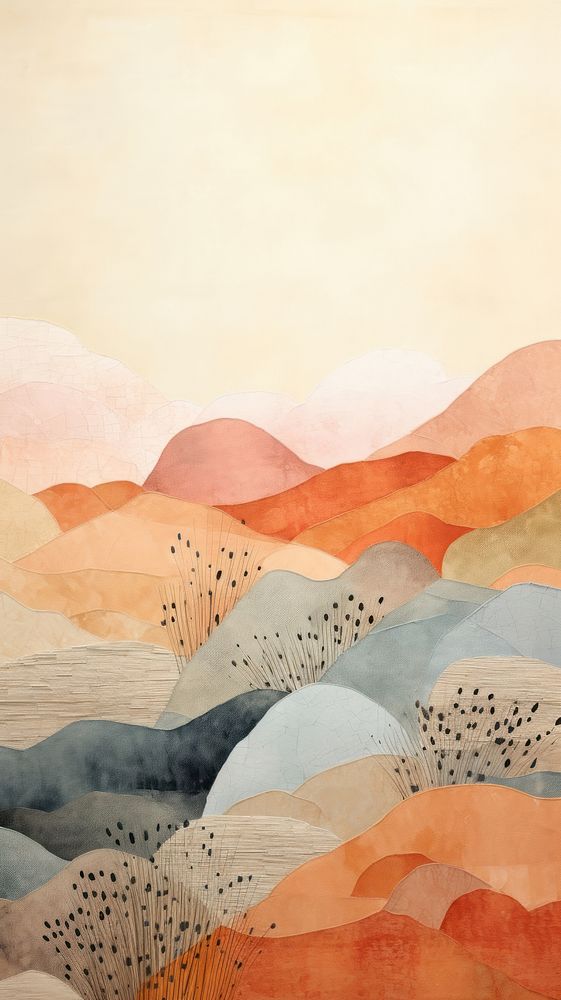 Desert landscape abstract painting outdoors. | Free Photo Illustration ...