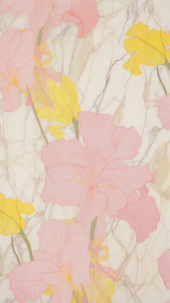 Flower pattern marble wallpaper backgrounds | Free Photo Illustration ...