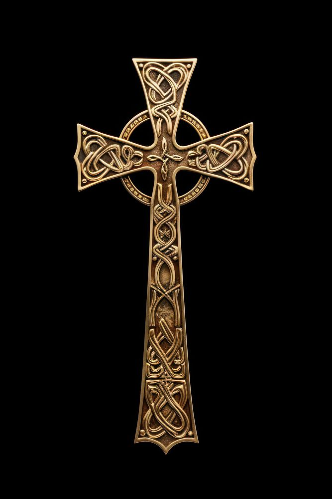 Golden celtic cros cross crucifix | Free Photo - rawpixel
