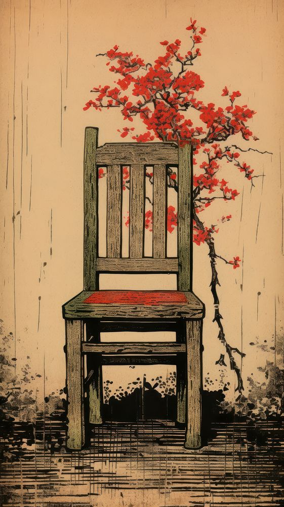 Traditional japanese chair furniture plant | Free Photo Illustration ...