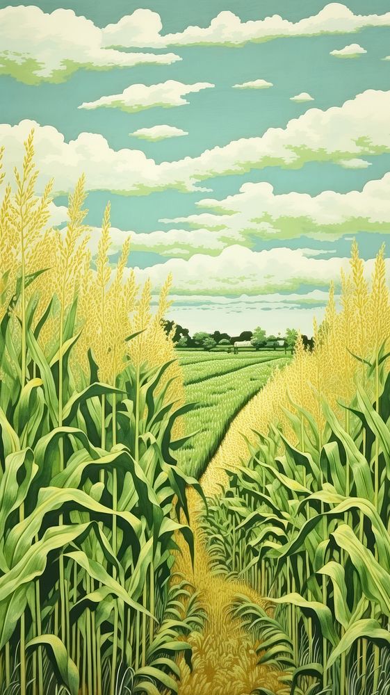 Traditional japanese corn field agriculture | Free Photo Illustration ...