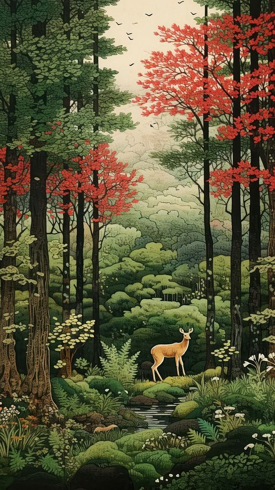 Traditional japanese forest animals outdoors | Premium Photo ...