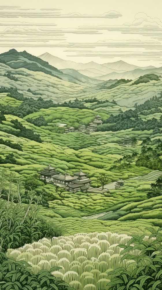 Traditional japanese rice field agriculture | Free Photo Illustration ...