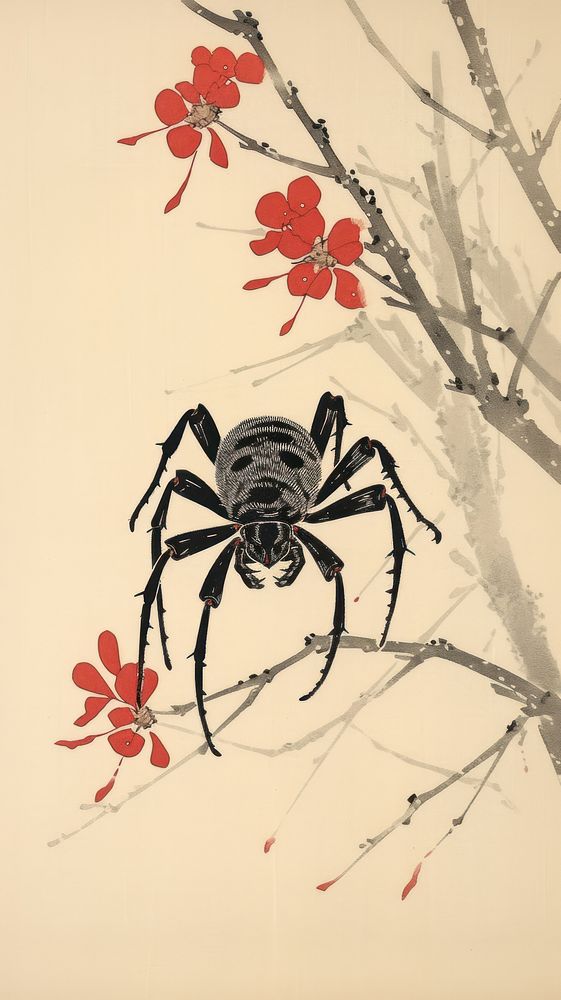 Traditional japanese spider crawling arachnid | Free Photo Illustration ...