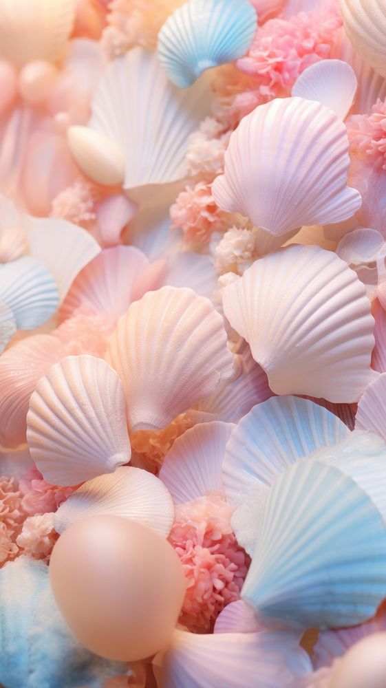 Sea shell seashell invertebrate backgrounds. | Premium Photo ...