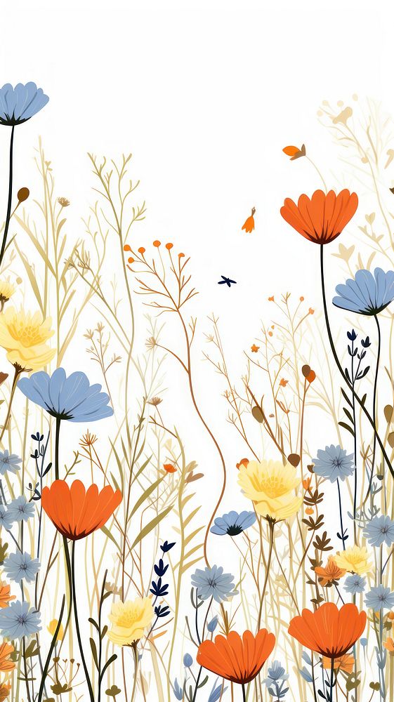 Wildflower pattern plant backgrounds. | Premium Photo Illustration ...