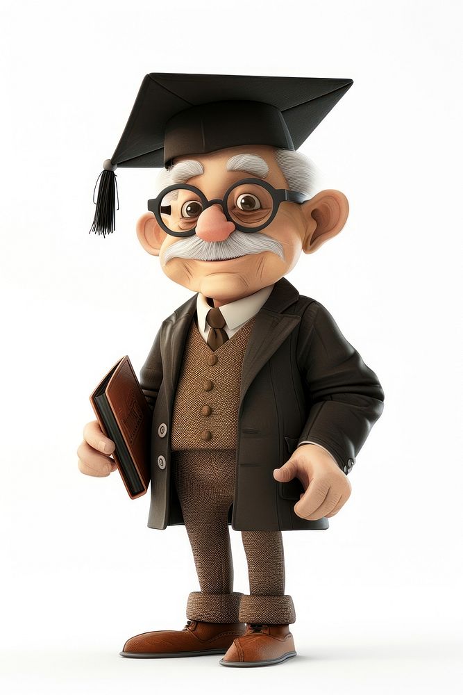 Graduation cartoon people white background. | Premium Photo ...