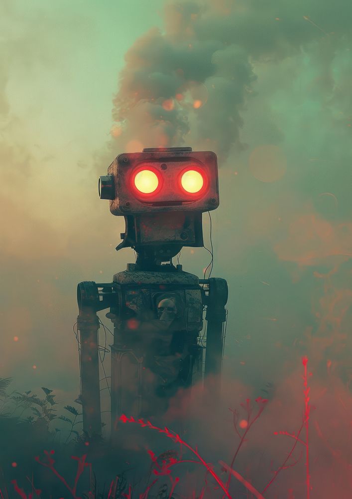 polaroid photo robot outdoors light | Premium Photo - rawpixel