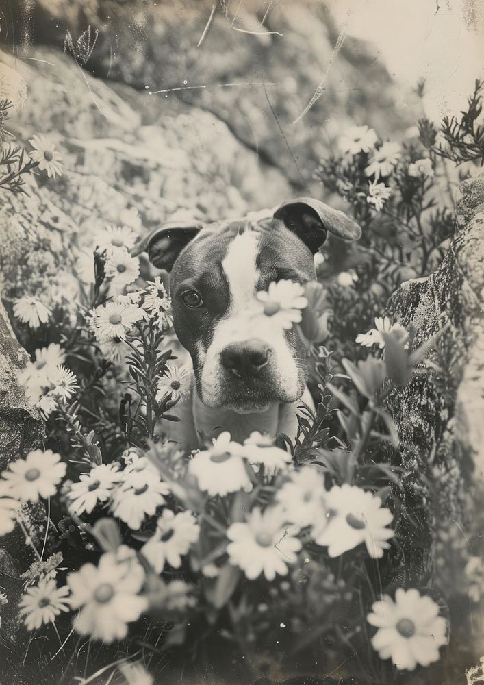 Boxer dog flower outdoors portrait. | Premium Photo - rawpixel