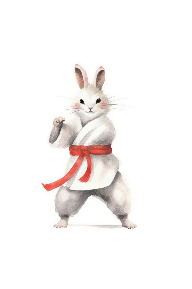 Rabbit Karate Kicking rodent mammal | Premium Photo Illustration - rawpixel