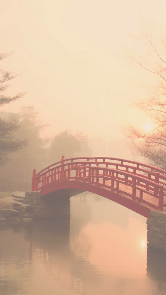 Aesthetic sunrise landscape wallpaper bridge | Free Photo - rawpixel