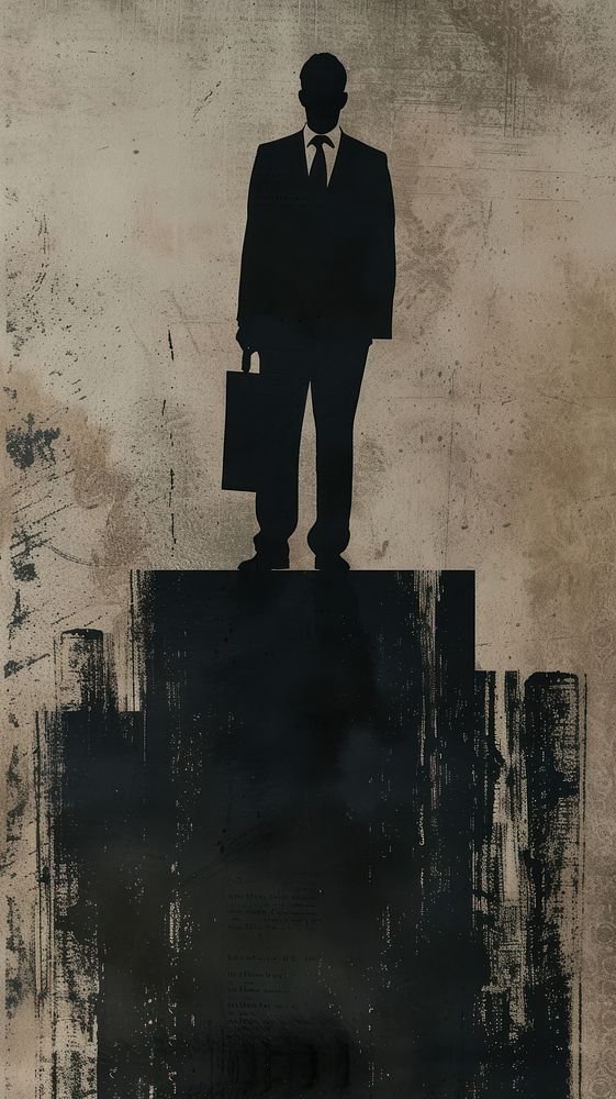 Silkscreen paper businessman silhouette adult | Premium Photo ...