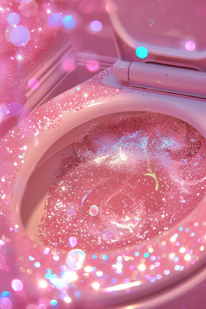 Glitter toilet flush pink illuminated | Free Photo - rawpixel