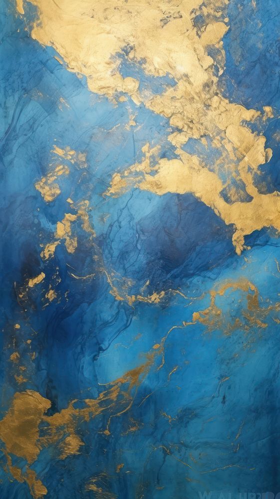 Blue gold paint wall backgrounds. | Premium Photo - rawpixel