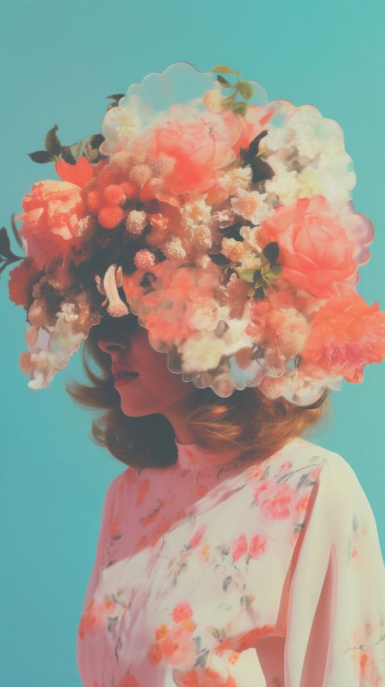 Flower crown art portrait painting. | Premium Photo Illustration - rawpixel