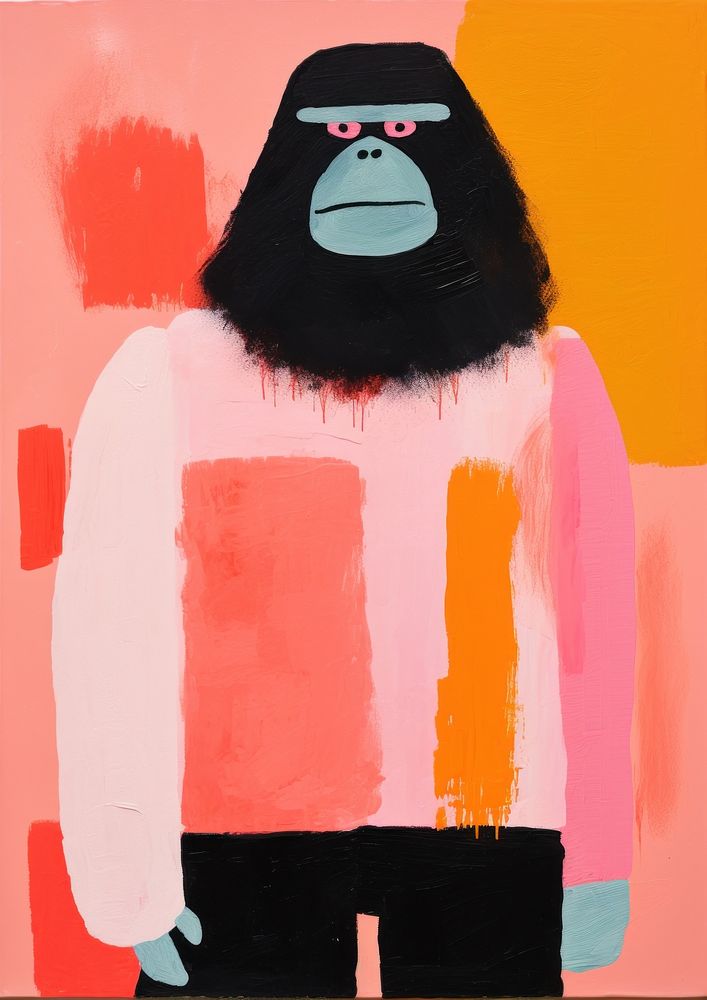 Gorilla ape art painting. | Premium Photo Illustration - rawpixel