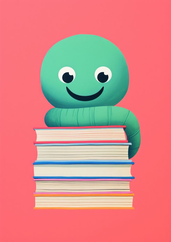 Bookworm worm publication paper art. | Premium Photo Illustration ...