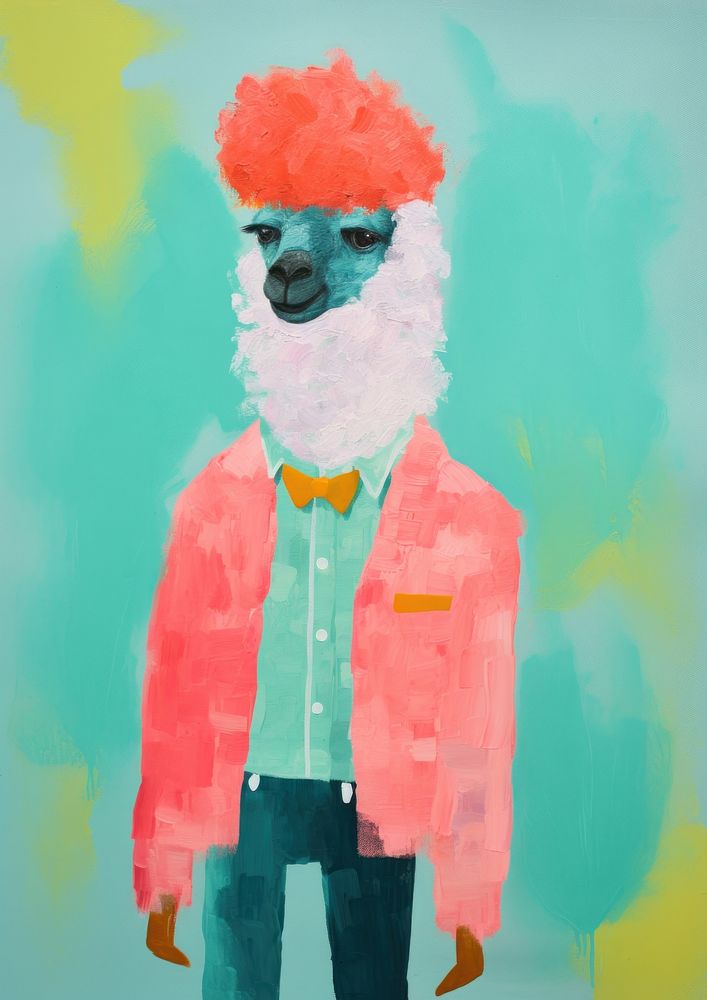 Alpaca art painting portrait. | Free Photo Illustration - rawpixel